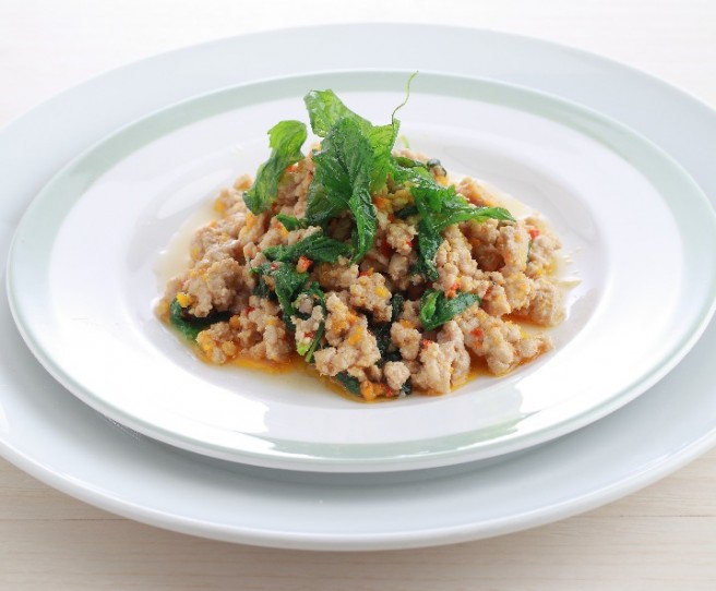 Spicy Basil Chicken (Pad Kaprow Gai Kai Jeaw) | Asian Inspirations