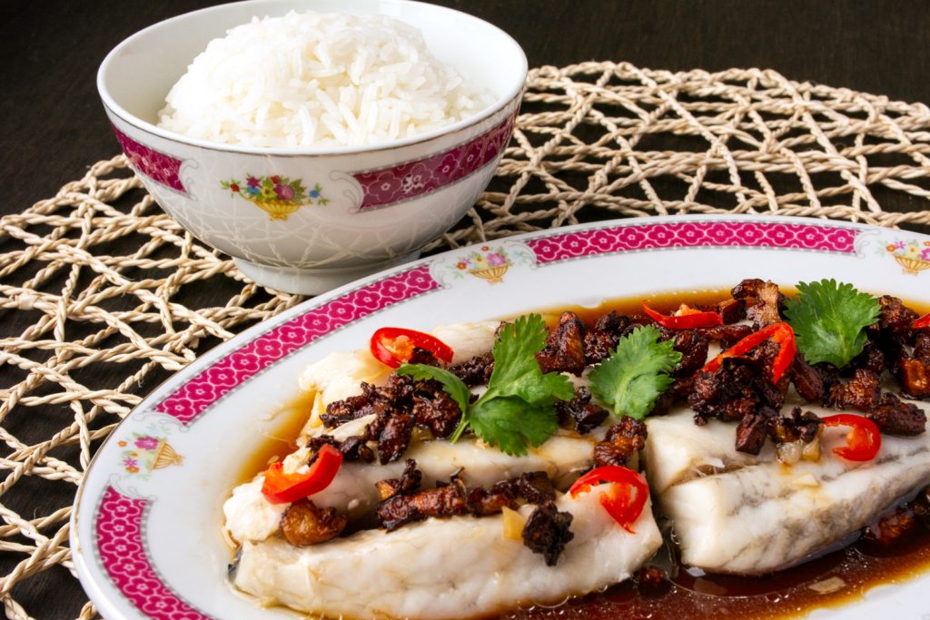 Steamed Barramundi Fish with Preserved Radish | Asian Inspirations