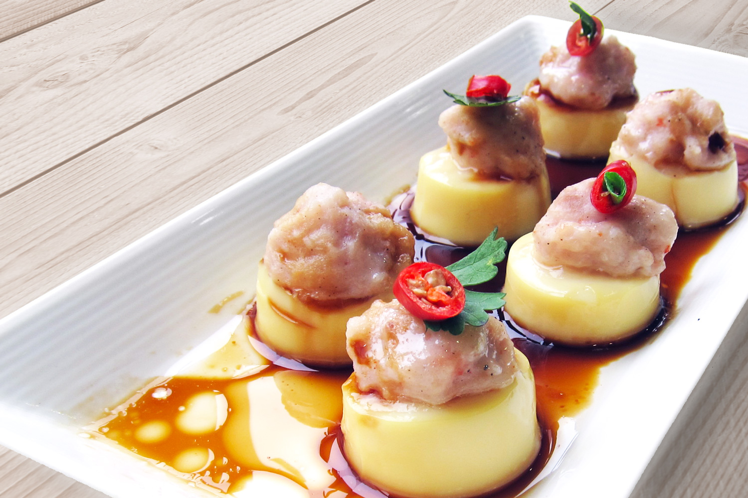 Steamed Egg Bean Curd with Shrimp | Asian Inspirations