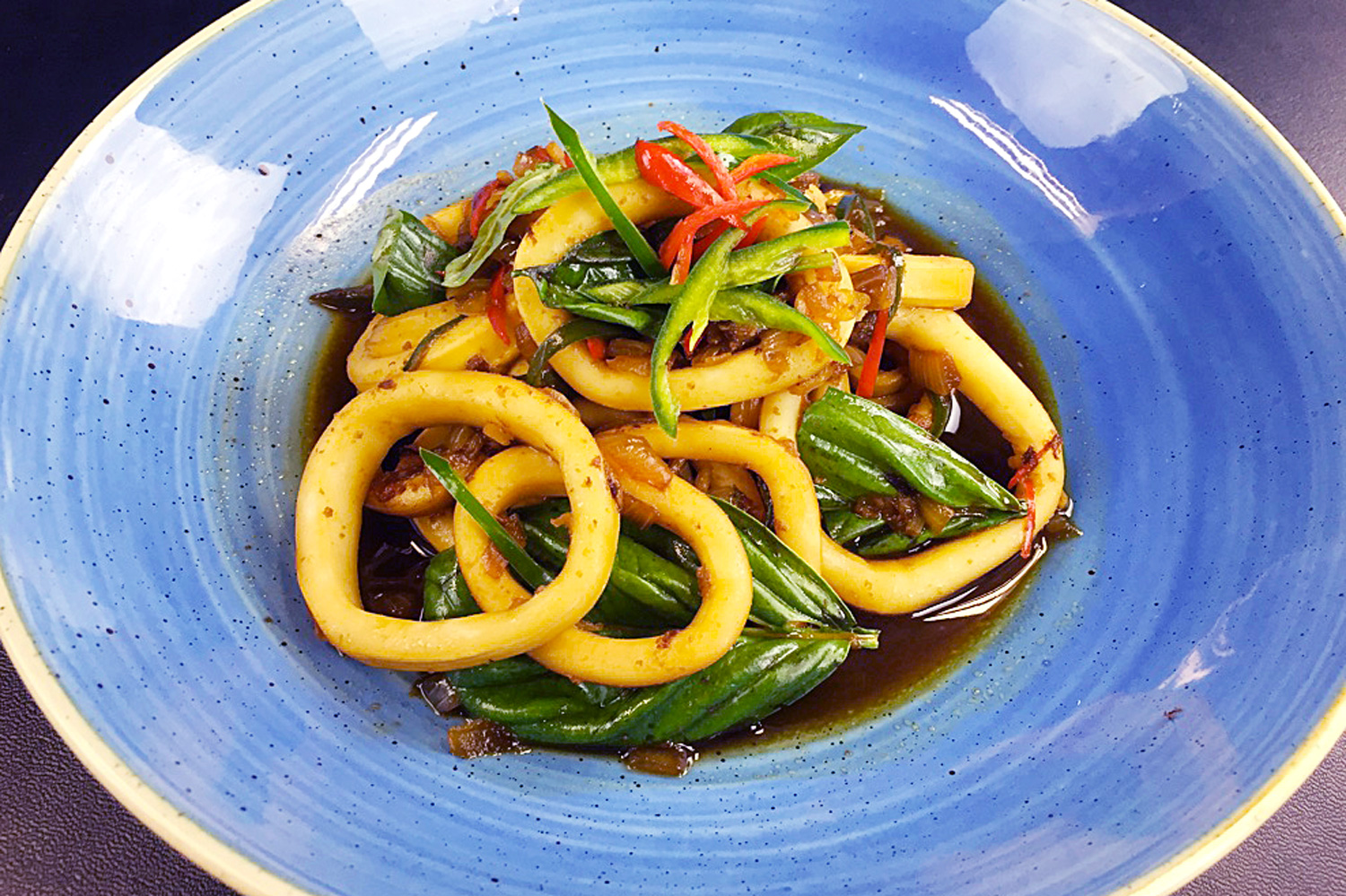 Squid with Lemon Basil (Kemangi) Leaves | Asian Inspirations