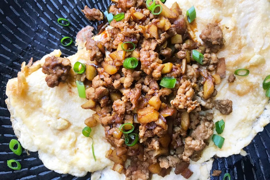 Chinese Pan Fried Omelette with Minced Meat | Asian Inspirations