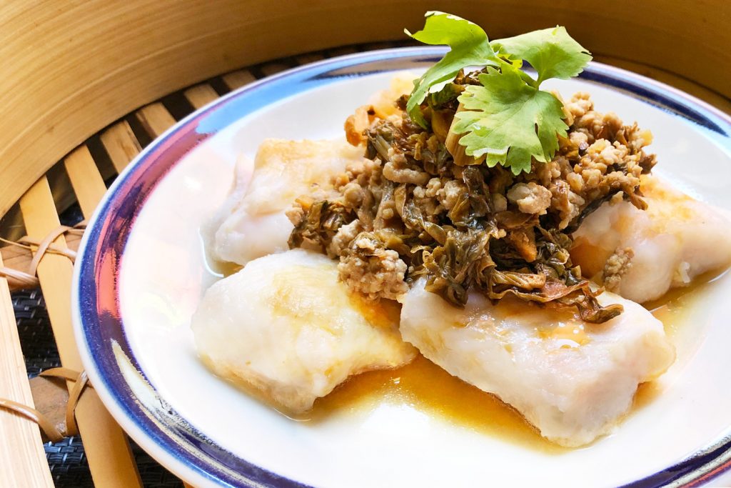 Steamed Fish Fillet with Fragrant Preserved Mustard | Asian Inspirations