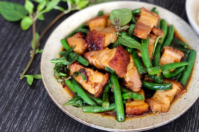 Crispy Pork With Thai Basil Kra Pao Moo Grob Asian Inspirations