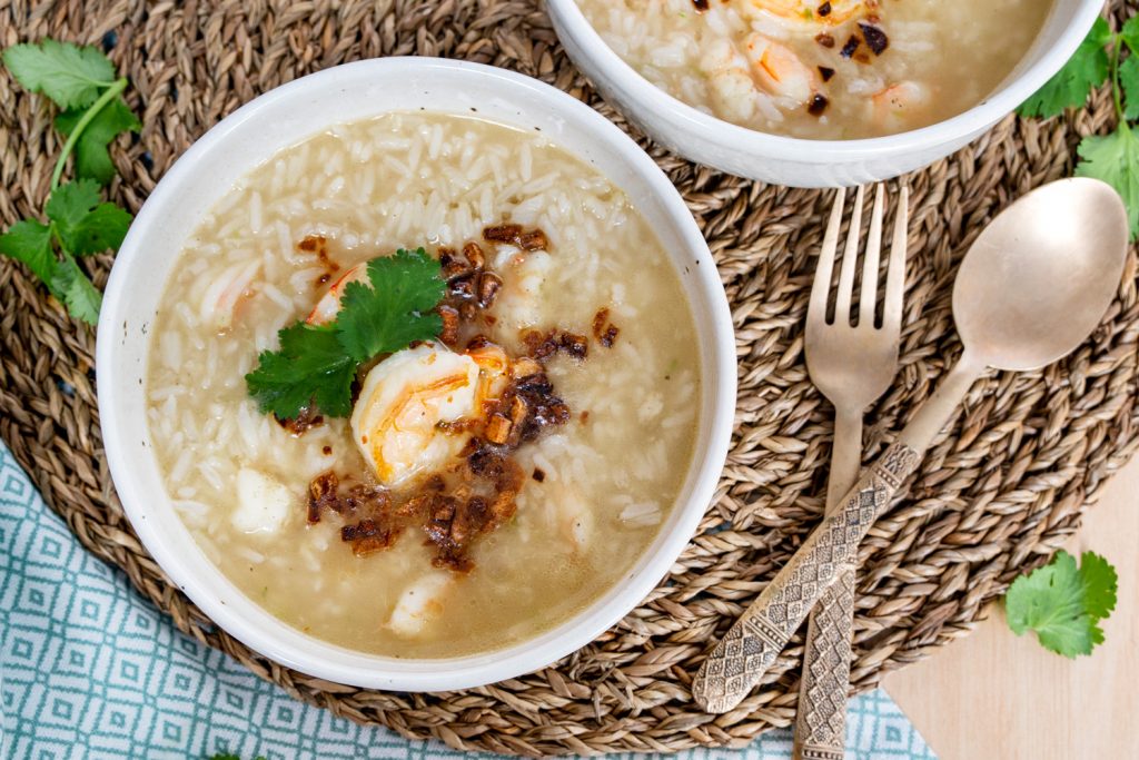 Thai Rice Soup with Prawns (Khao Tom Goong) | Asian Inspirations