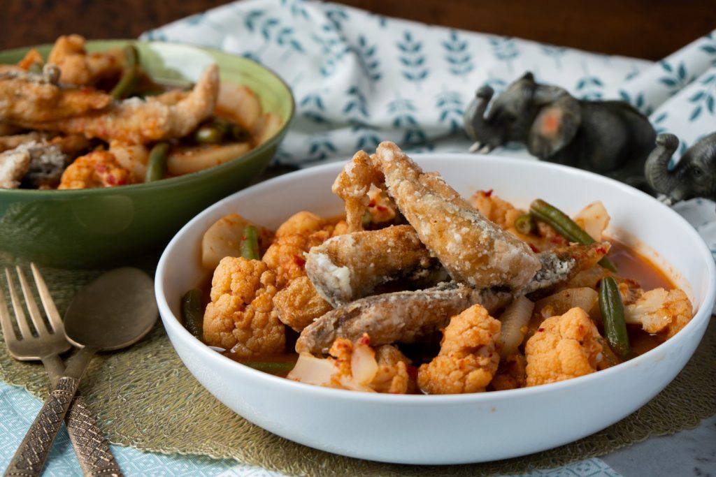Thai Sour Curry with Deep Fried Barramundi (Gang Som Pla Tord) | Asian ...
