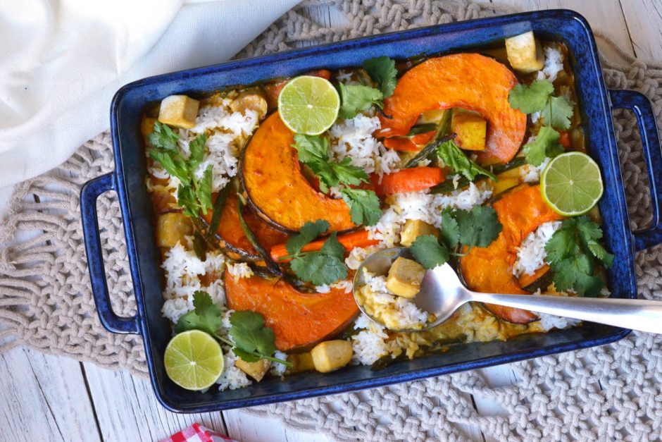 Vegetarian Thai Curry Tray Bake | Asian Inspirations