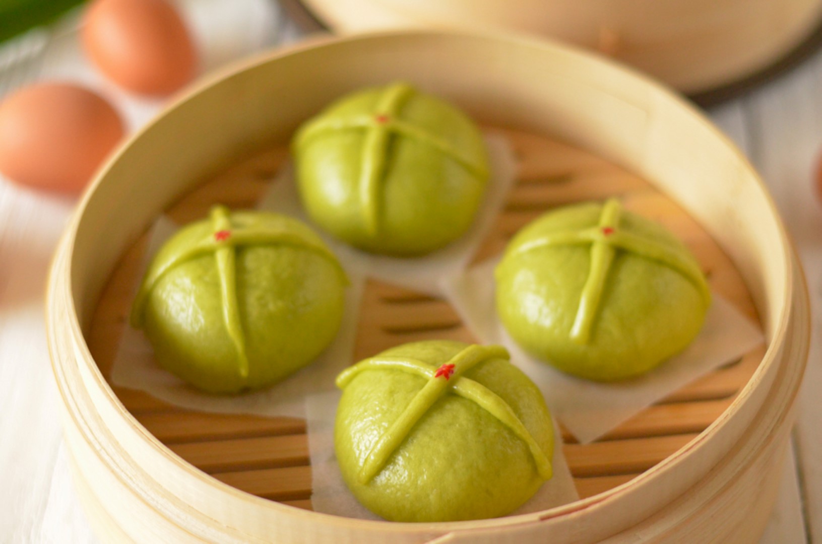 Pandan Soft Steamed Bao | Asian Inspirations