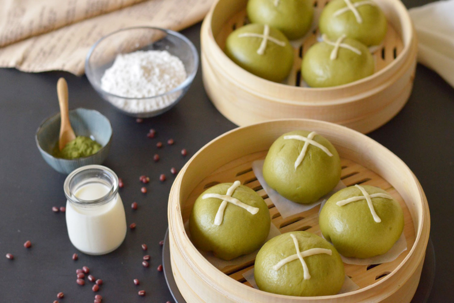 Matcha Soft Steamed Bao | Asian Inspirations
