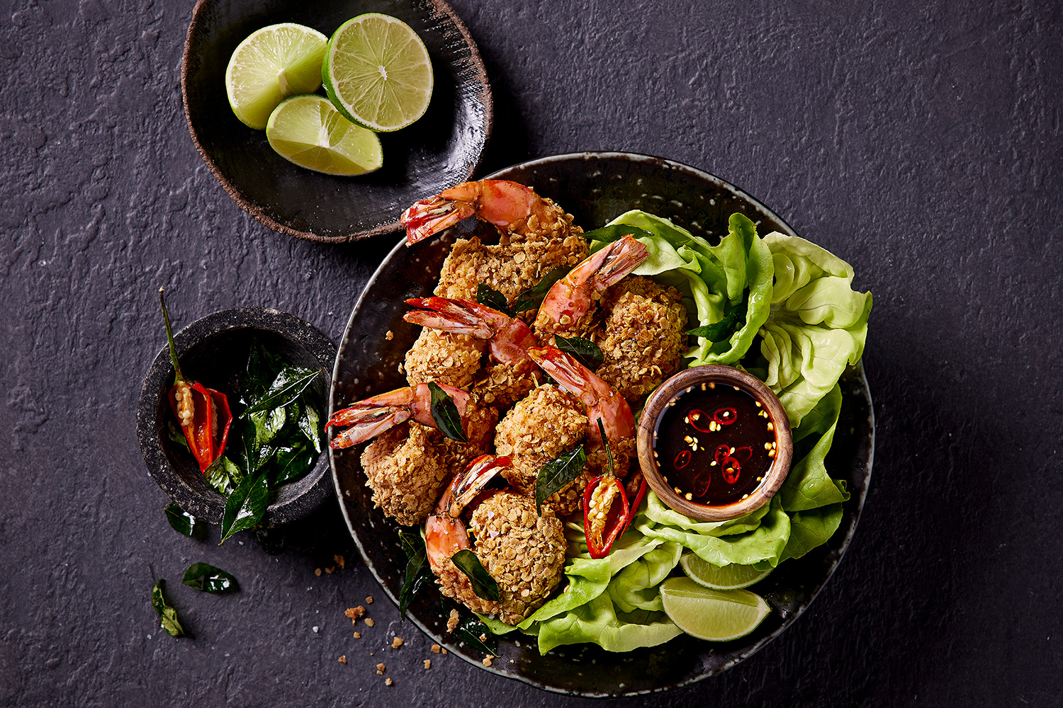Air Fryer Oat Butter Prawns | Asian Inspirations