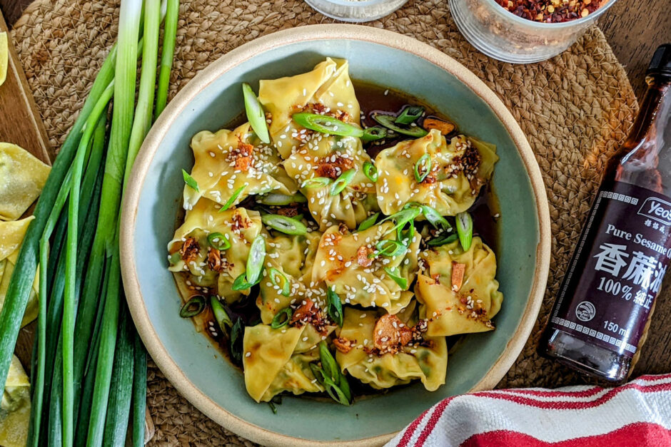 Chicken and Prawn Wontons in Chilli Oil | Asian Inspirations