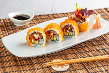 Inside Out Softshell Crab Sushi Roll | Asian Inspirations