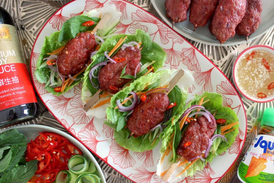 Air Fried Vietnamese Pork Skewers (Nem Nuong) | Asian Inspirations