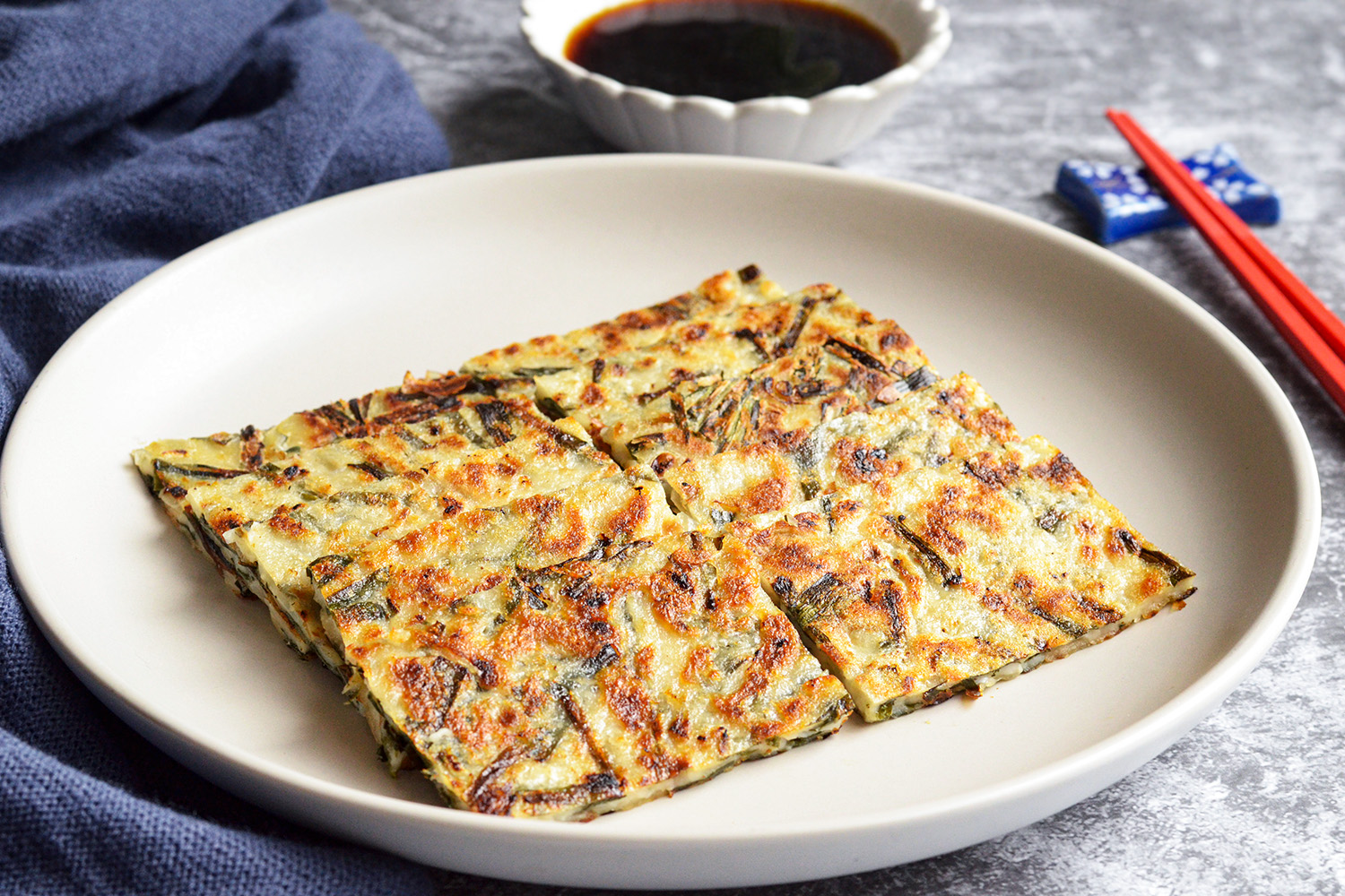 Korean Garlic Chives Pancake (Buchujeon) | Asian Inspirations