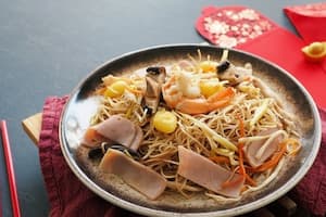 Braised E-Fu Noodles with Peking Duck | Asian Inspirations