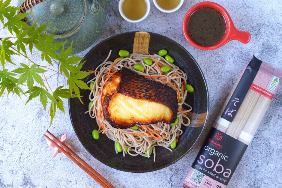 Miso Glazed White Fish with Soba | Asian Inspirations