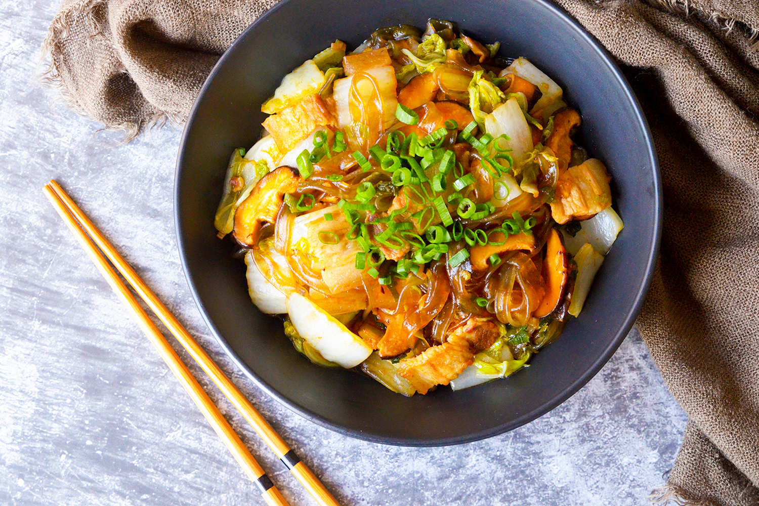 Chinese Napa Cabbage with Glass Noodles | Asian Inspirations