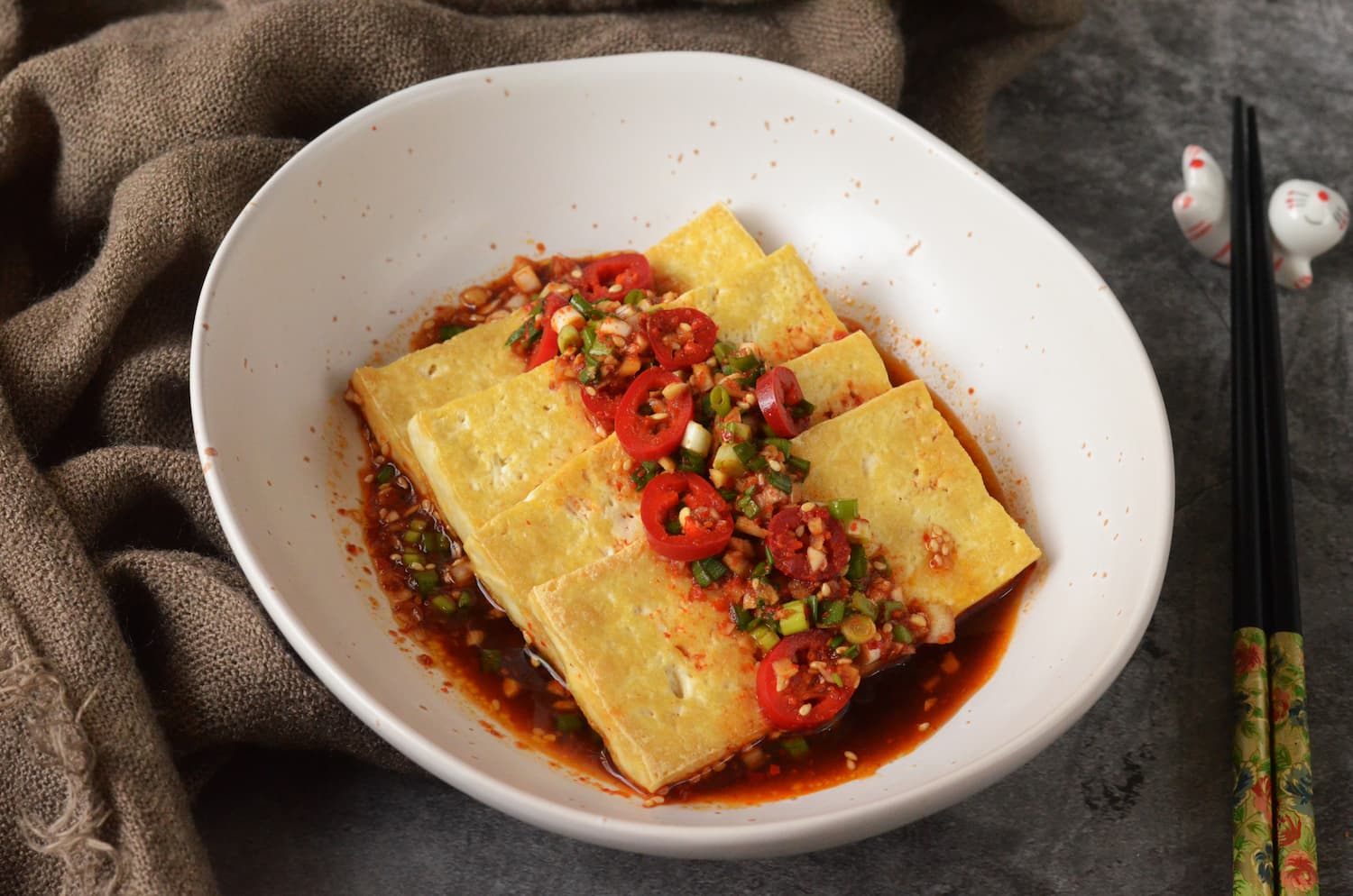 Korean Pan Fried Tofu with Spicy Sauce (Dubu Buchim) | Asian Inspirations